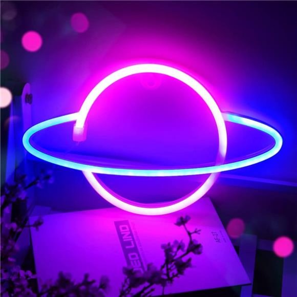 Accents | Planet Neon Signs Kids Room Decor Blue Pink Led Neon Sign ...